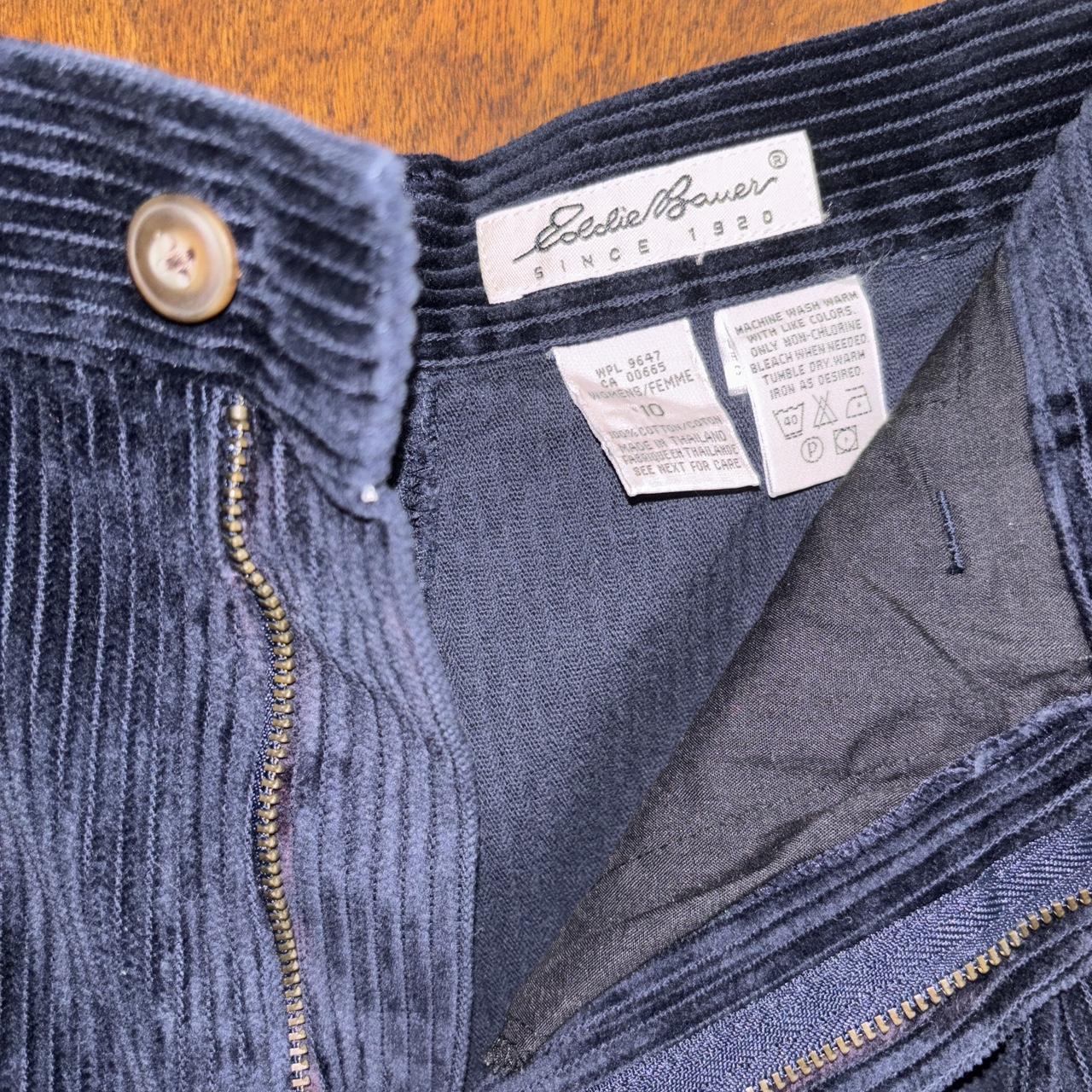 Blue corduroy Eddie Bauer pleated high waisted pants. - Depop