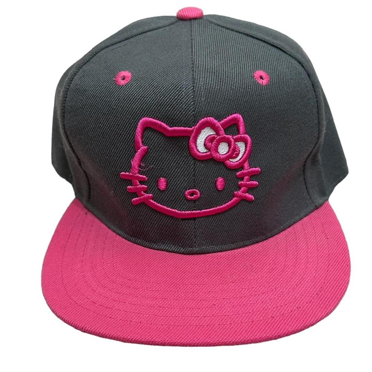 Hello Kitty Pink and Grey (Gray) SnapBack Hat... - Depop