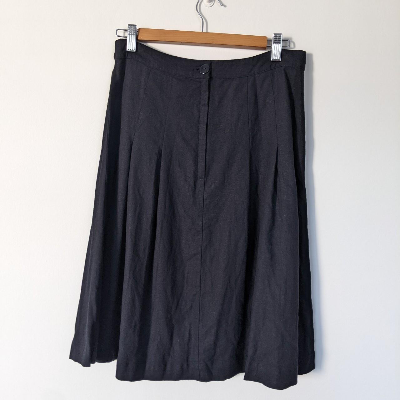 Princess highway linen style midi pleated skirt size... - Depop