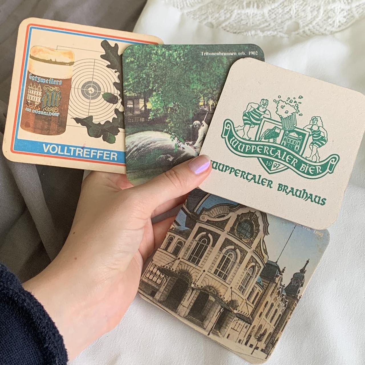 4 vintage german brewery coasters! so cute and... - Depop