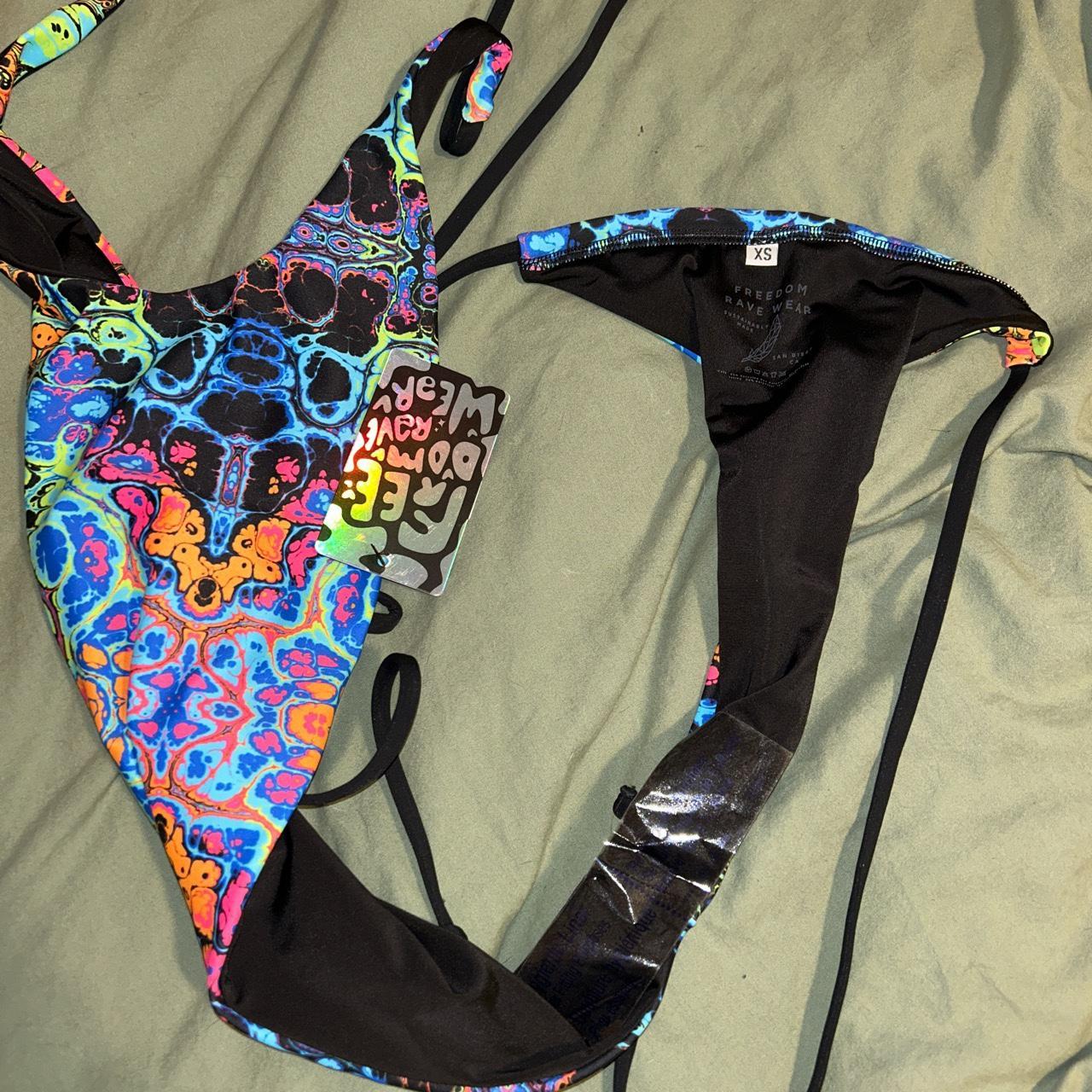Freedom Rave Wear Lucidity Cheeky bodysuit,... - Depop
