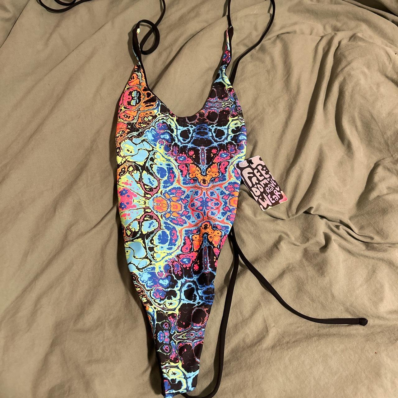 Freedom Rave Wear Lucidity Cheeky bodysuit,... - Depop