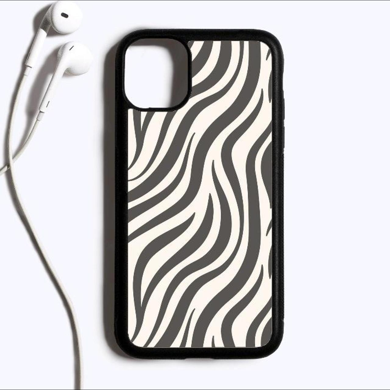 TRENDY AESTHETIC ZEBRA BLACK RUBBER PHONE CASE COVER... - Depop
