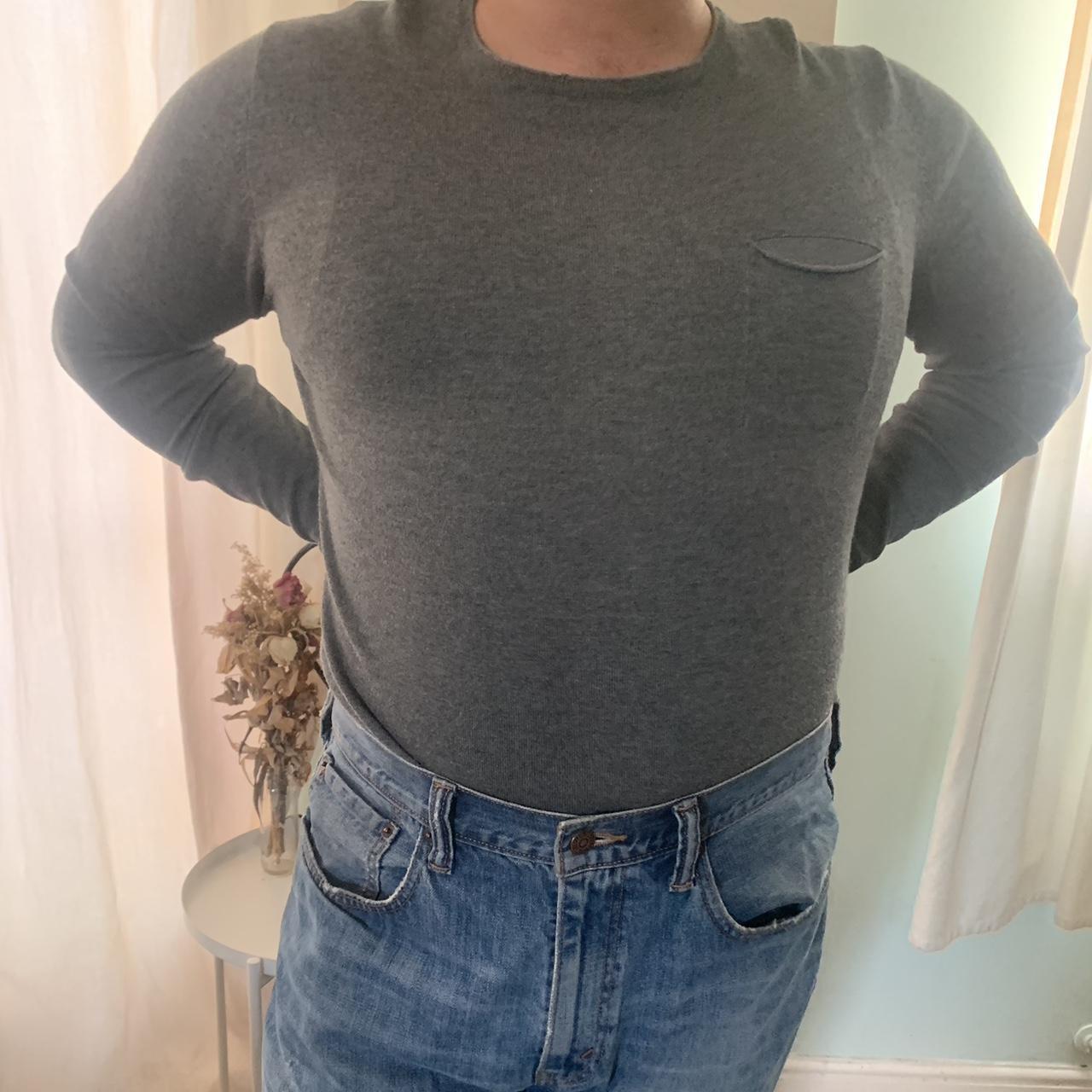 Tight-fitting casual grey top for everyday use. Goes... - Depop