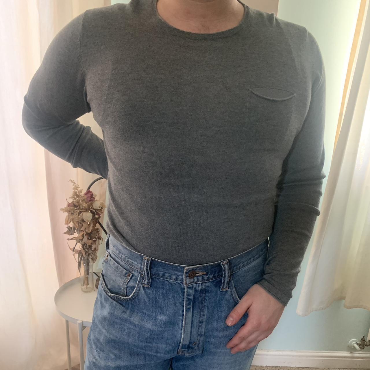 Tight-fitting casual grey top for everyday use. Goes... - Depop