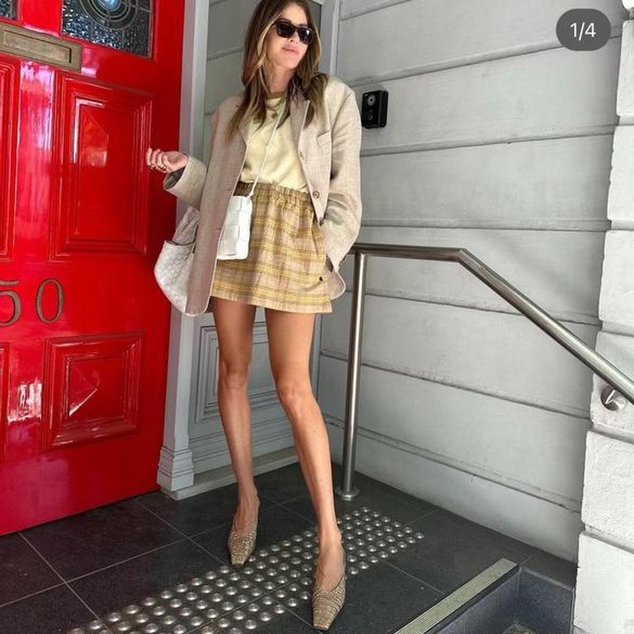 Acne studios check skirt Worn once / size small... - Depop