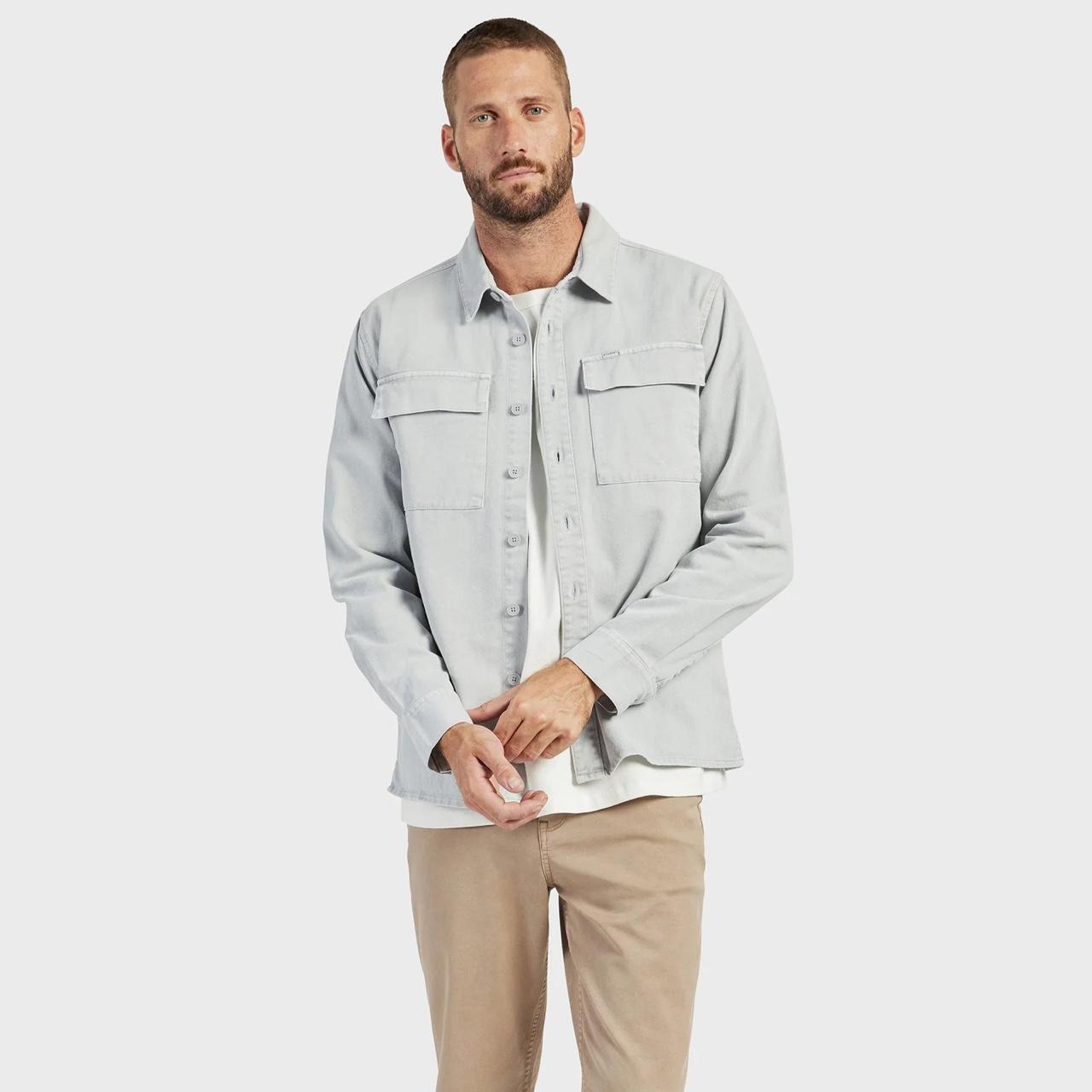 Men’s academy brand denim over shirt Grey - just... | Depop