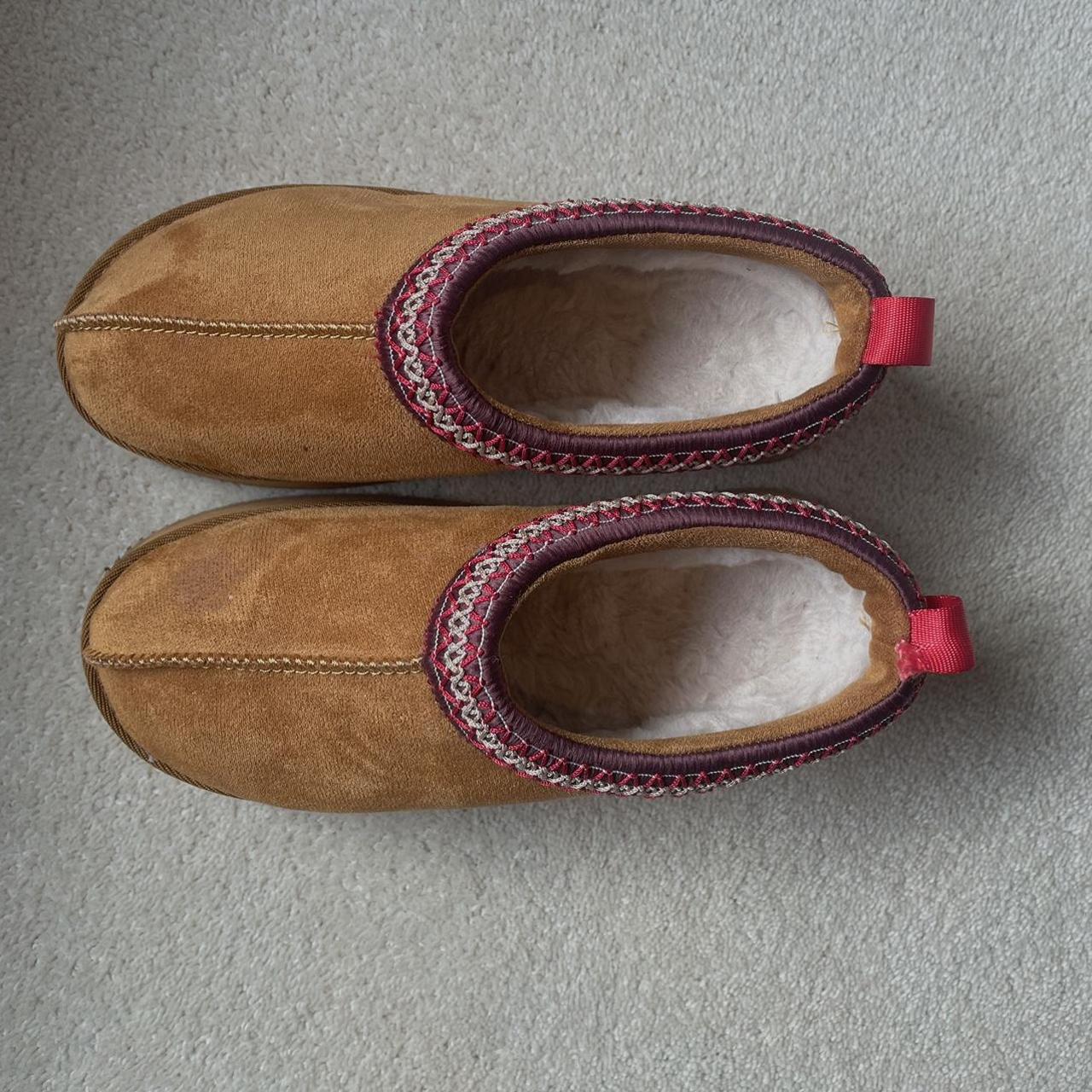 platform tazzman slippers brown and red boho size... - Depop