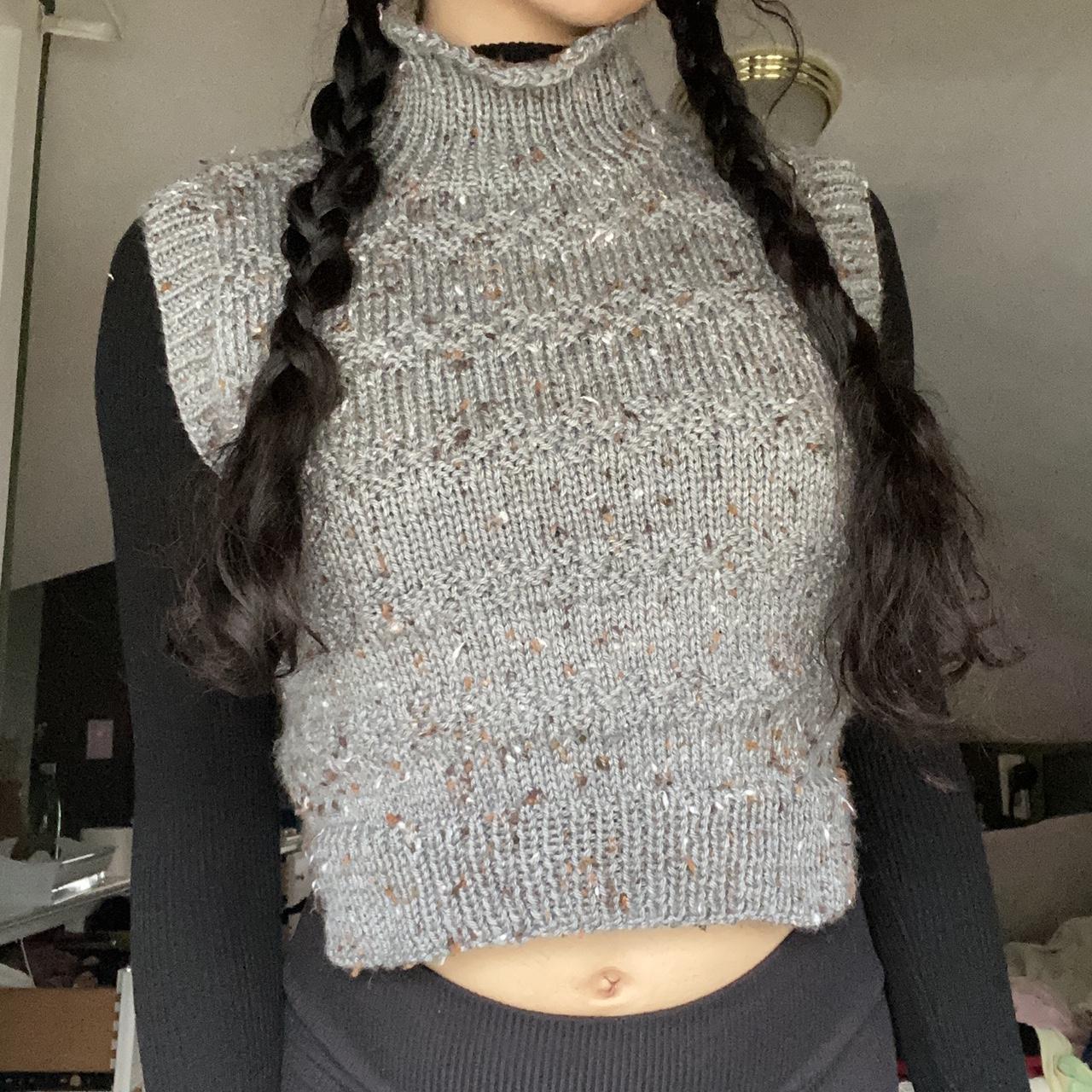 hand knit collared sweater vest. IM alsmot 80% sure... - Depop
