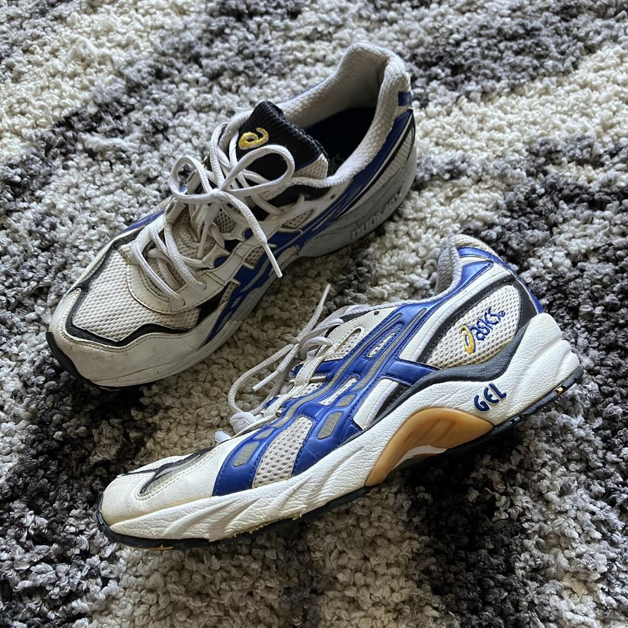 Y2K ASICS Duomax Gel Shoes These white and blue... - Depop