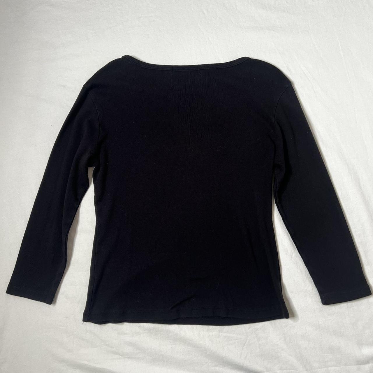 black long sleeves top with cute design! 🖤 fits... - Depop