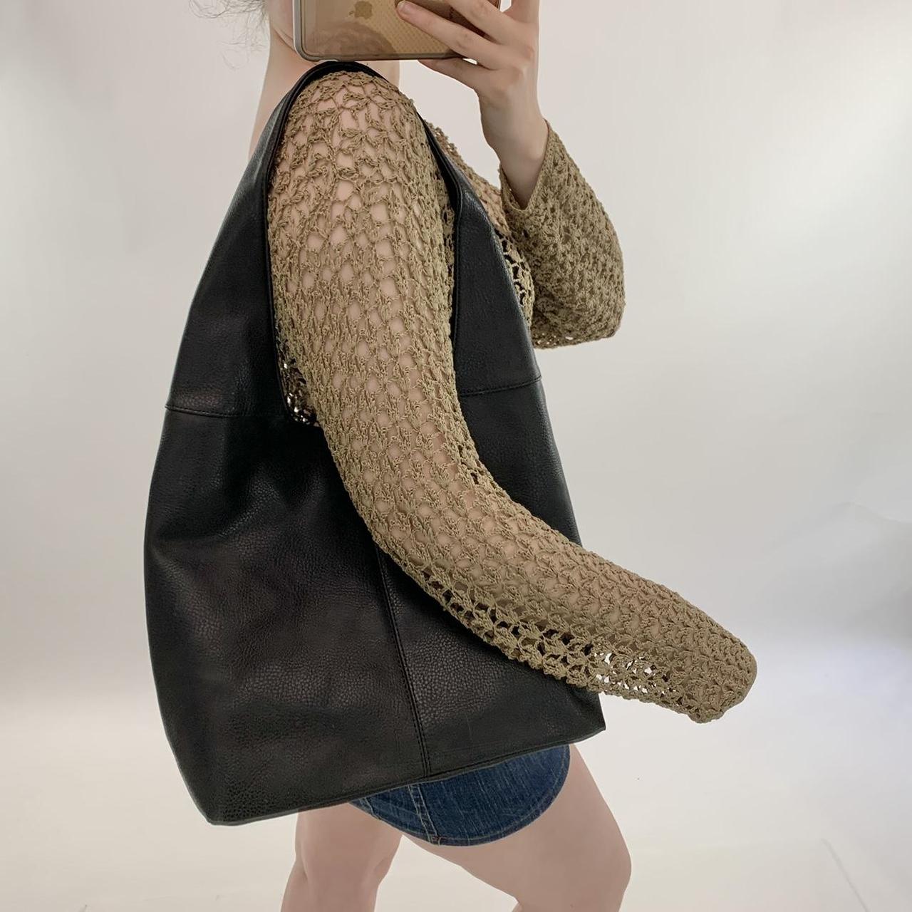 Black one strap shoulder bag Feels like faux leather... - Depop