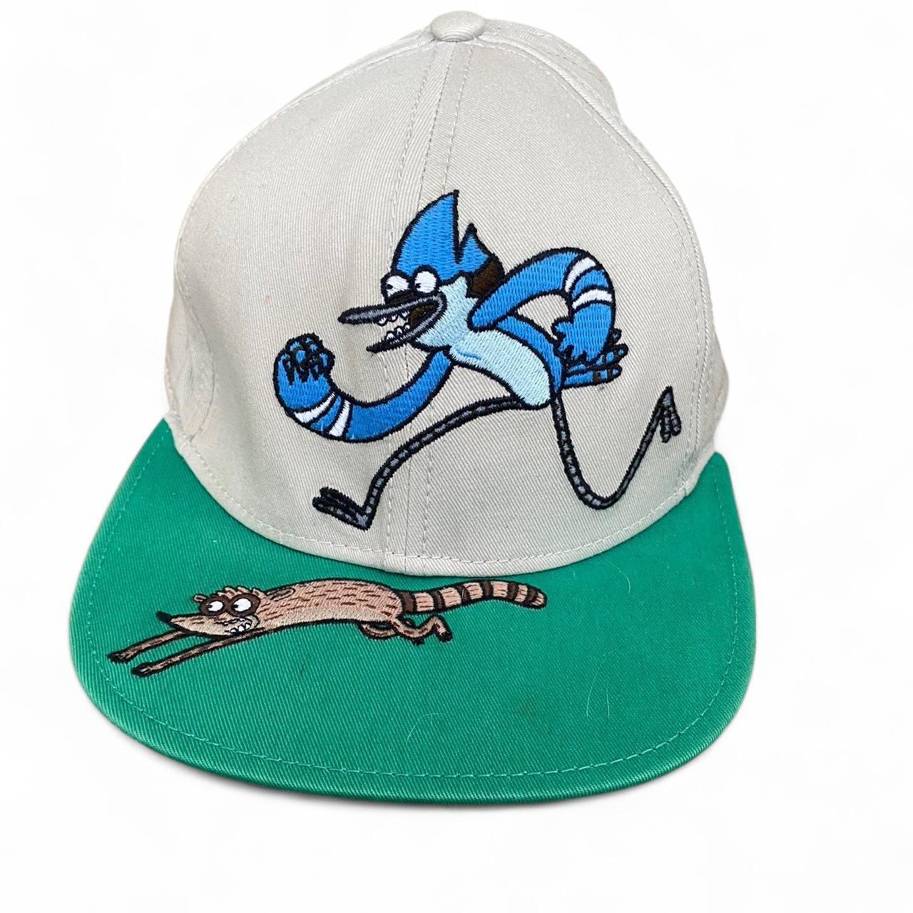 Regular Show Hat 2 Small discolorations on green part - Depop