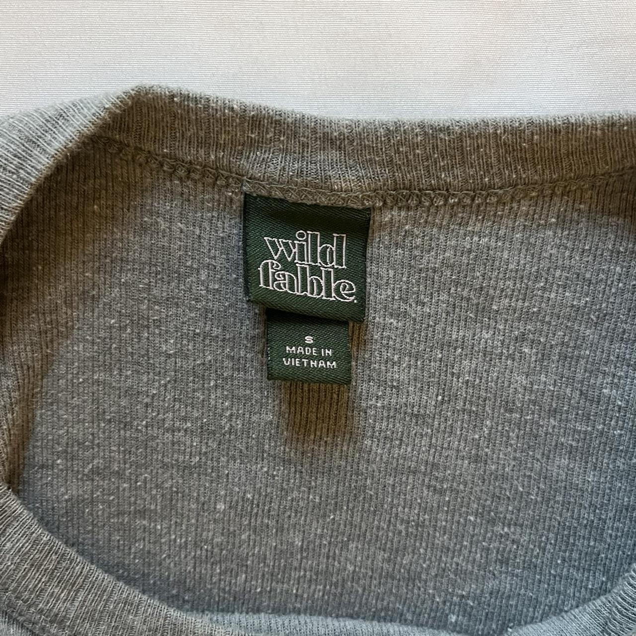 Wild fable grey ribbed long sleeve — cropped - Depop