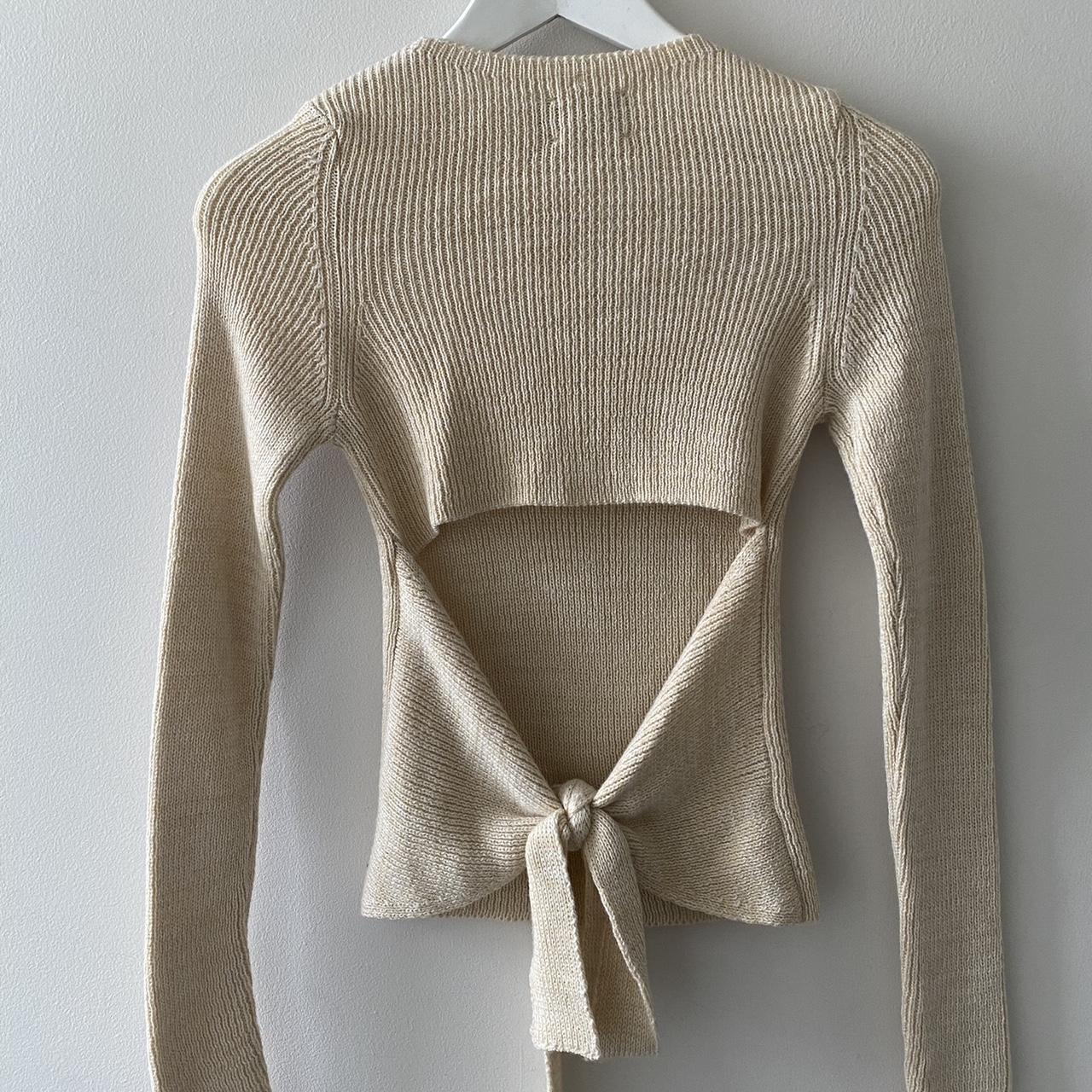 Backless Beige Jumper - Depop