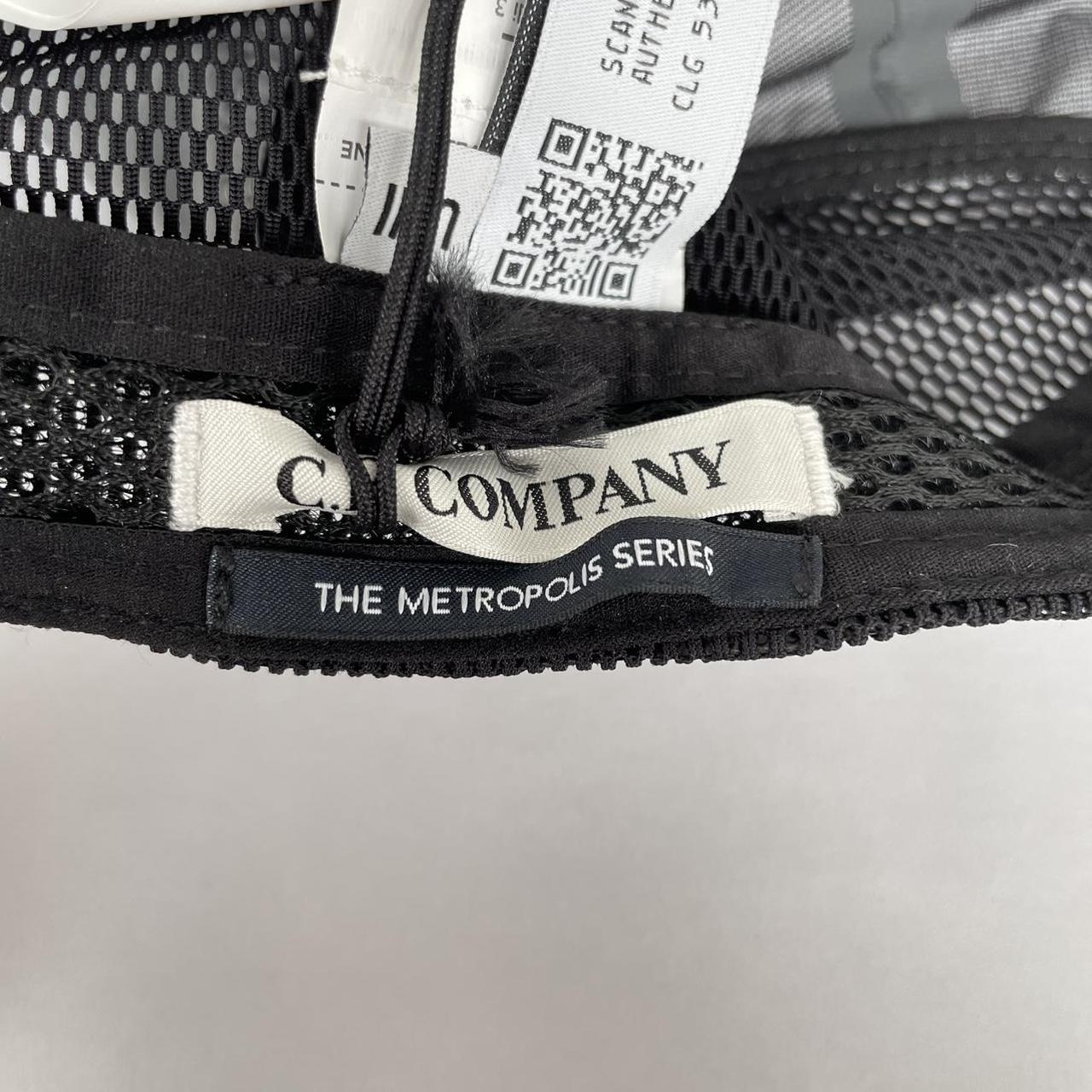 CP Company Metropolis Grey and Black Mesh Panel Logo... | Depop