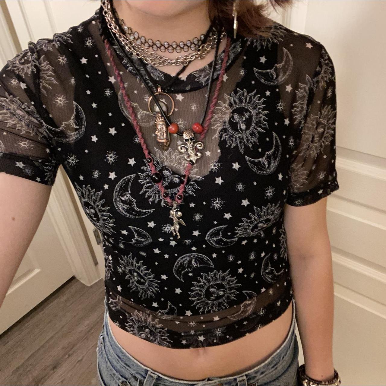 full tilt see through sun and moon crop top!! size... - Depop
