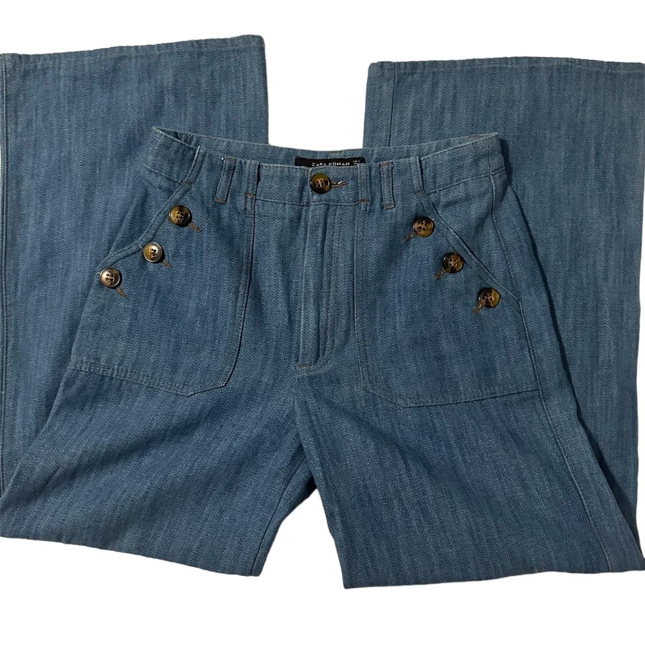 Zara High waist jeans with wide leg In perfect... | Depop