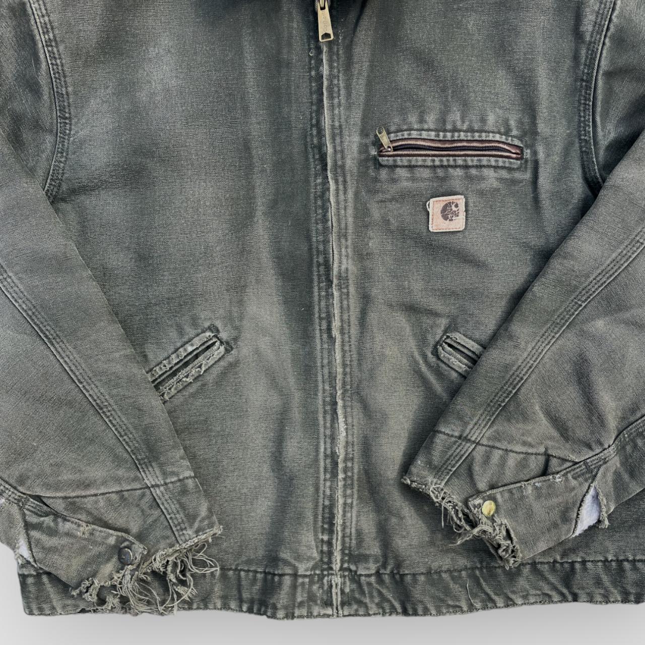 CARHARTT VINTAGE DETRIOT JACKET - faded green with... - Depop
