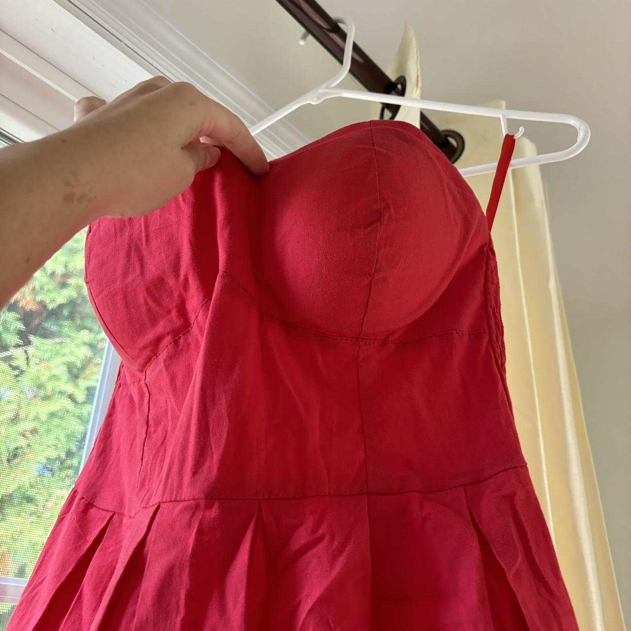 Rue 21 Red Strapless Fit and Flare Dress Size... - Depop