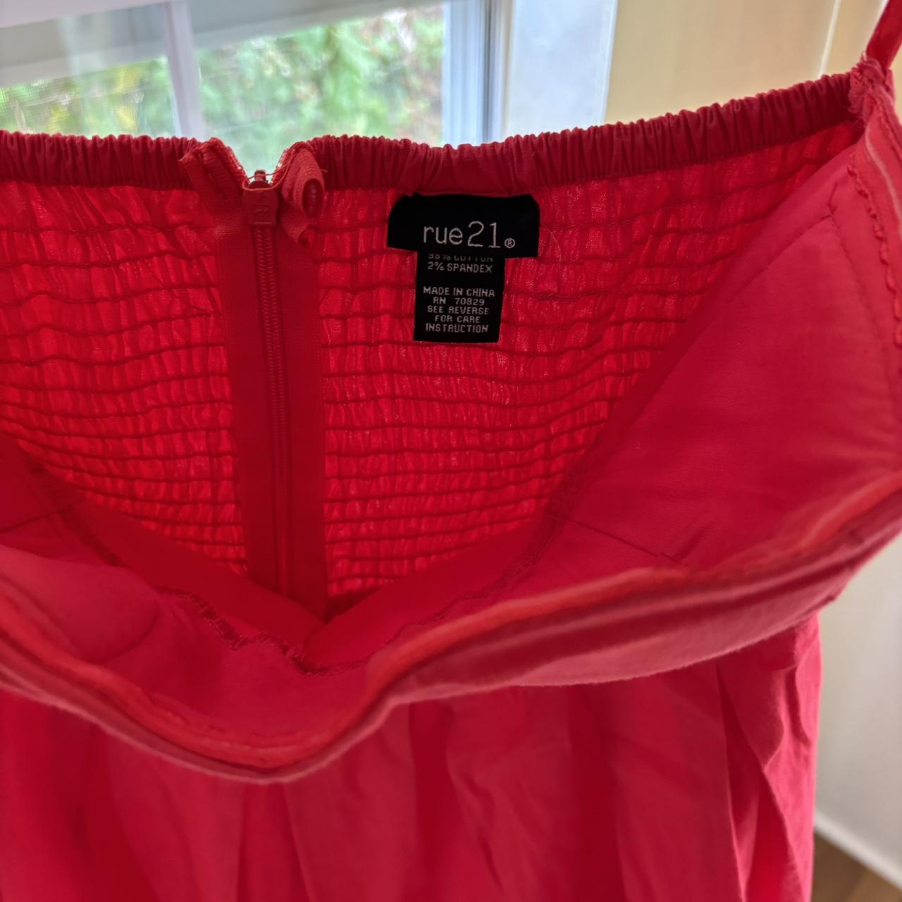 Rue 21 Red Strapless Fit and Flare Dress Size... - Depop