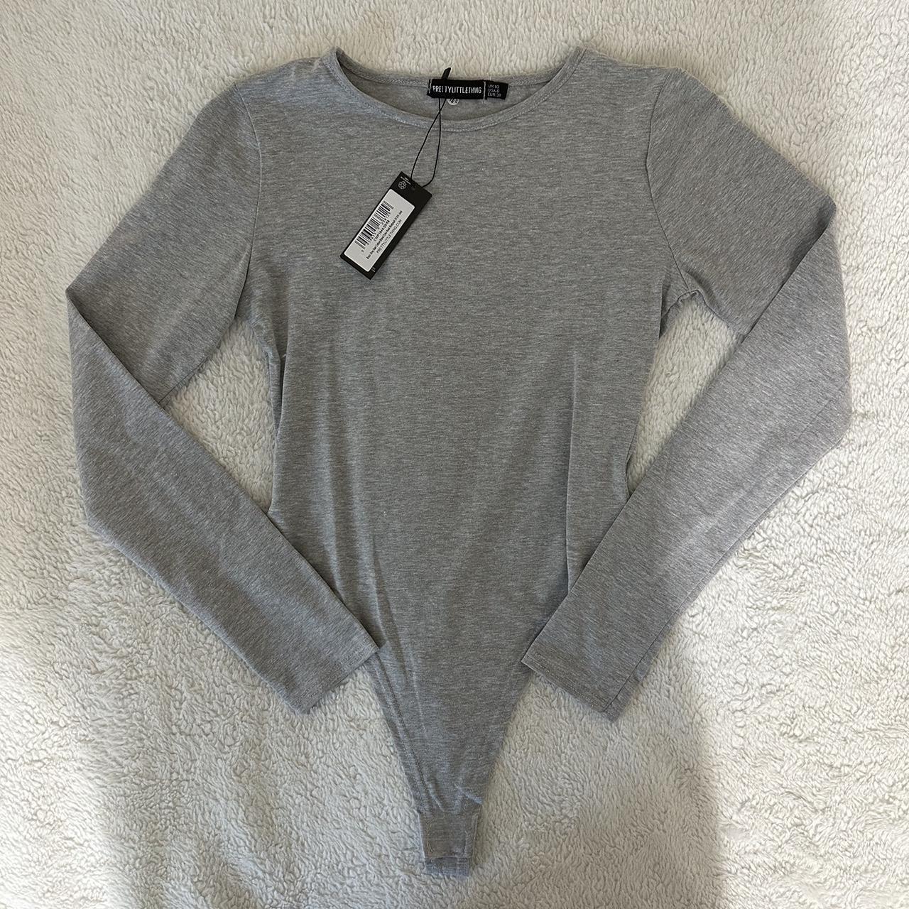 PLT grey long sleeve bodysuit size US 6 - brand new... - Depop