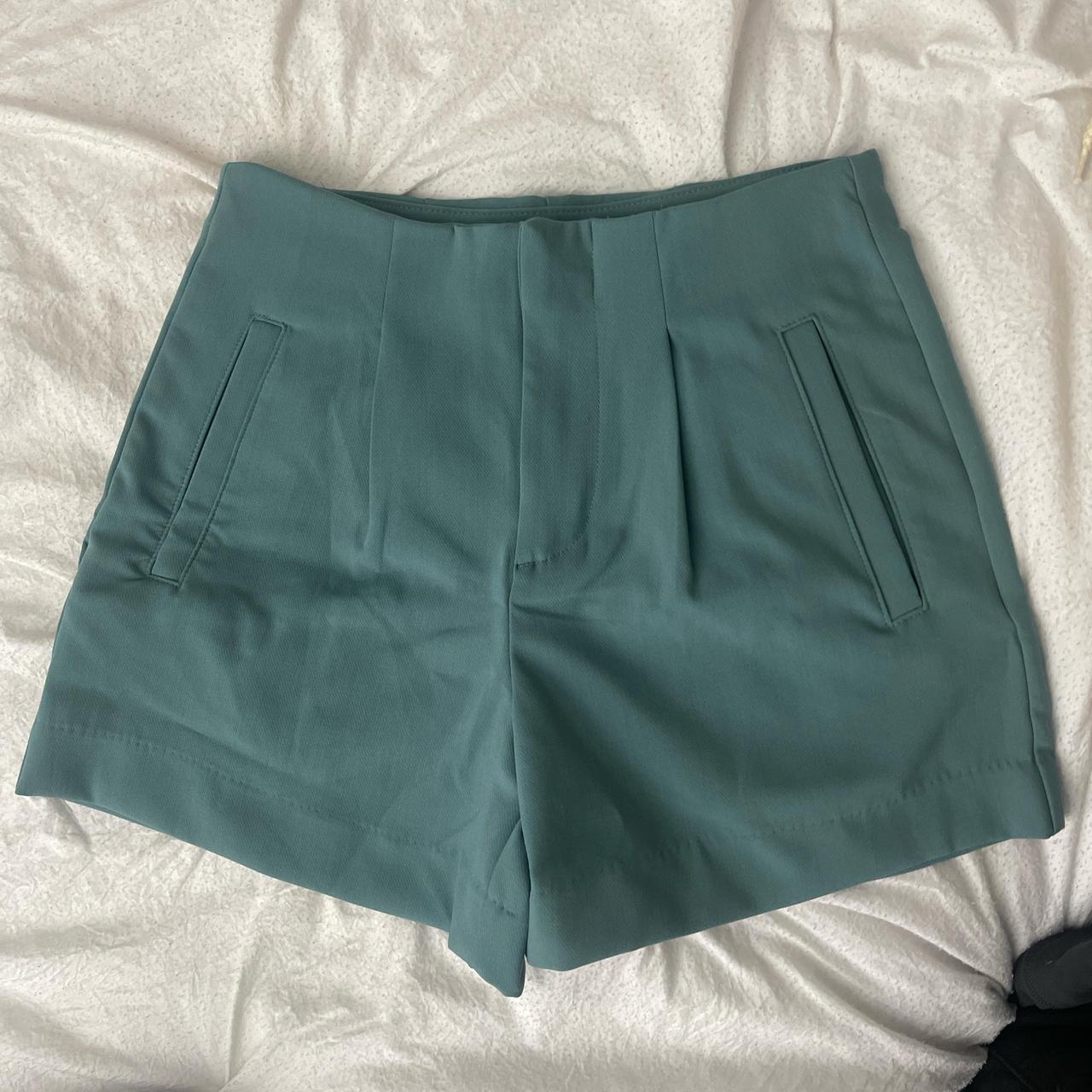High rise tailored shorts -size 2 -brand... - Depop