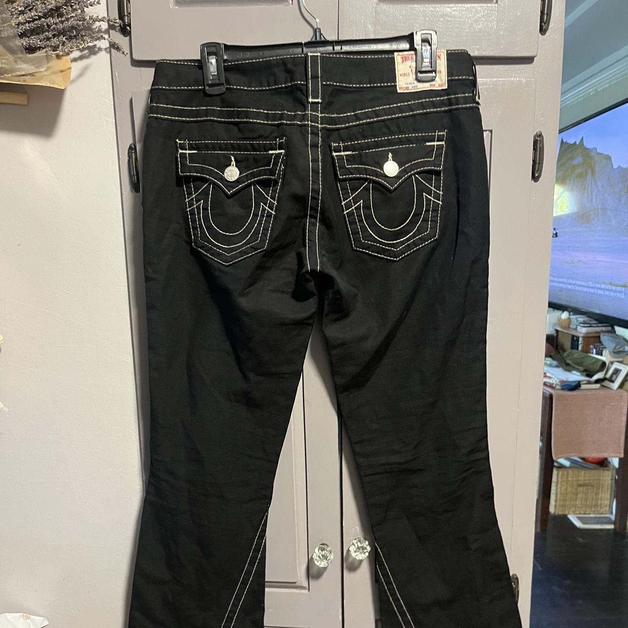 Adorable black true religion pants with white... - Depop