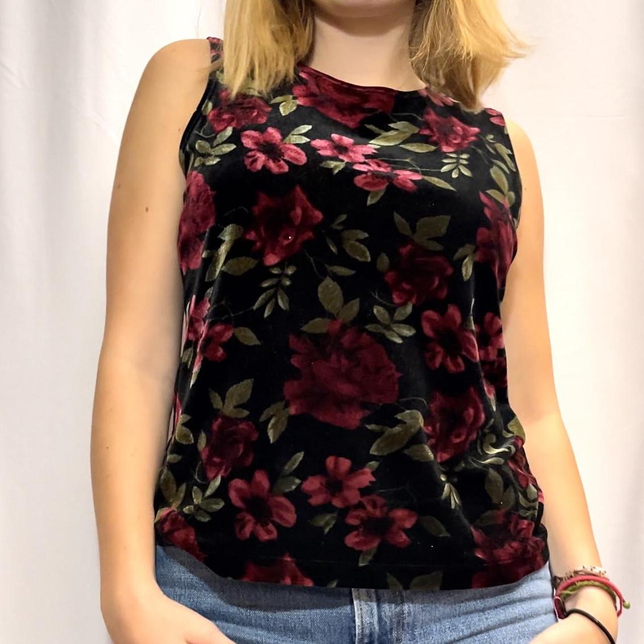 Vintage Laura Scott top marked size medium, velvety... - Depop