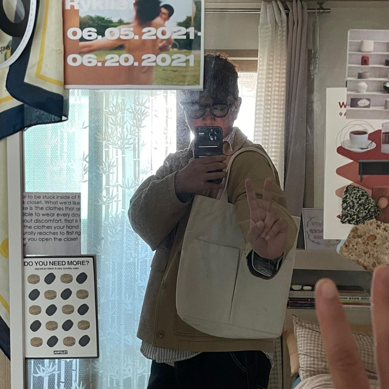 Muji Canvas Vertical Tote Bag bought this because... - Depop