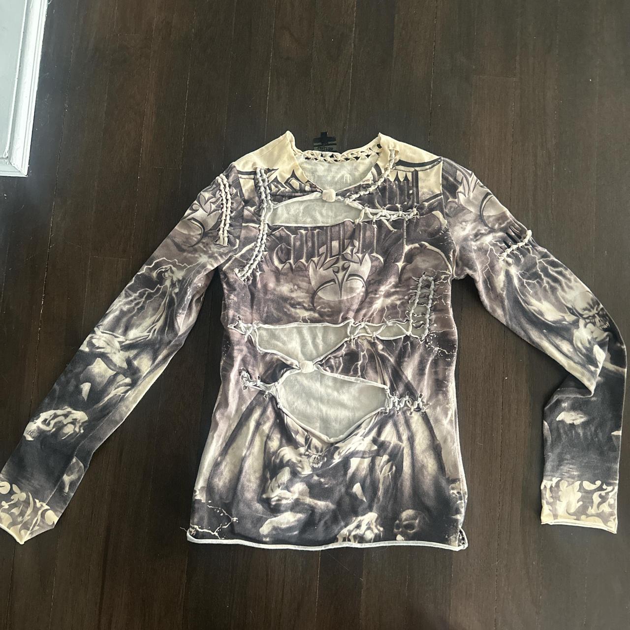 Rare Jean Paul Gaultier Cut Out Gothic Top Tag size... | Depop