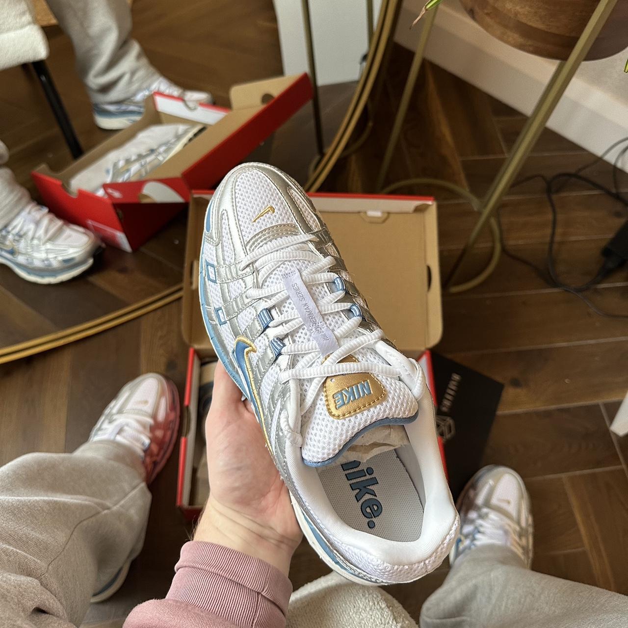 Nike p-6000 White / Aegean Storm / Metalllic Silver... - Depop