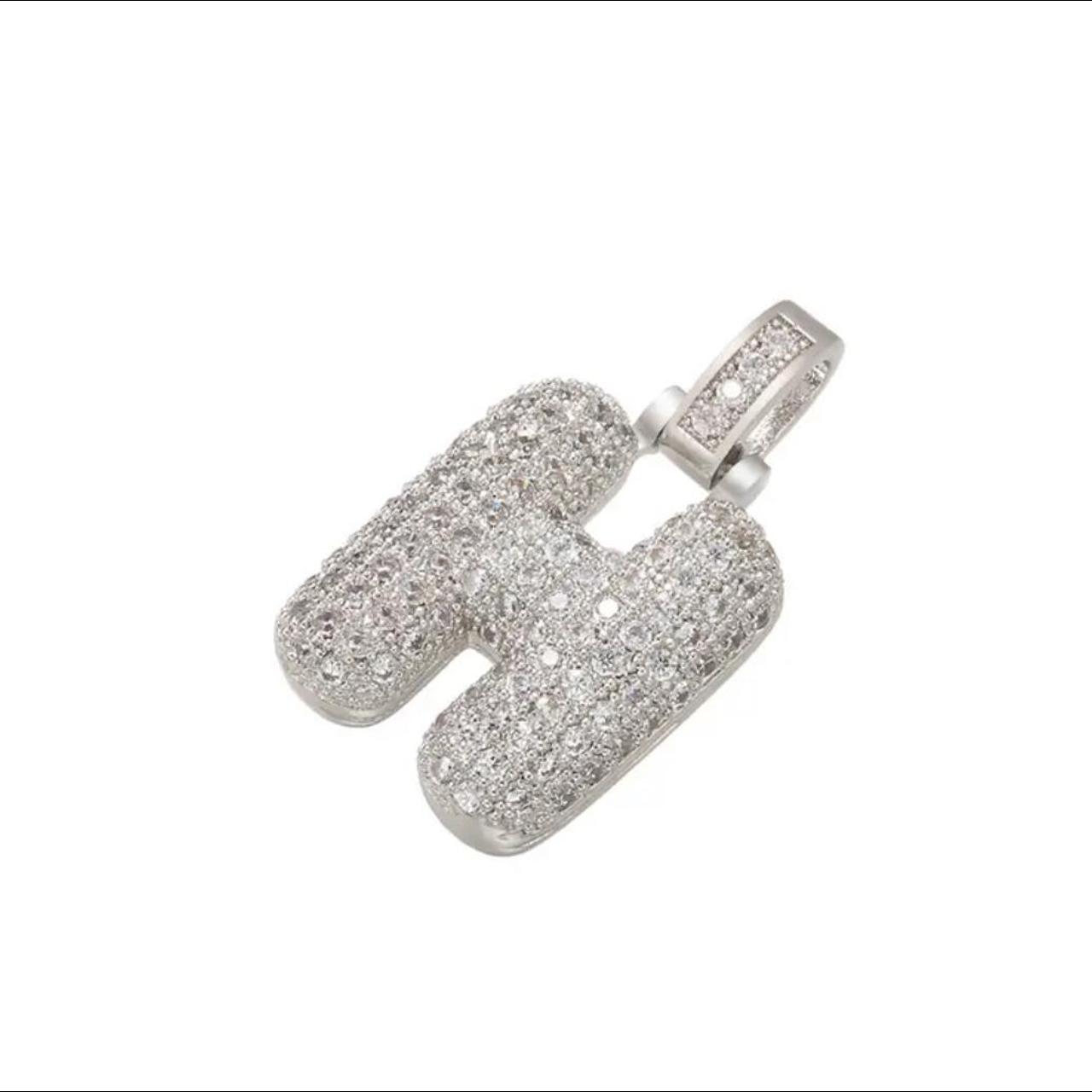 Custom initial bubble necklace in silver 🤎 Available... - Depop