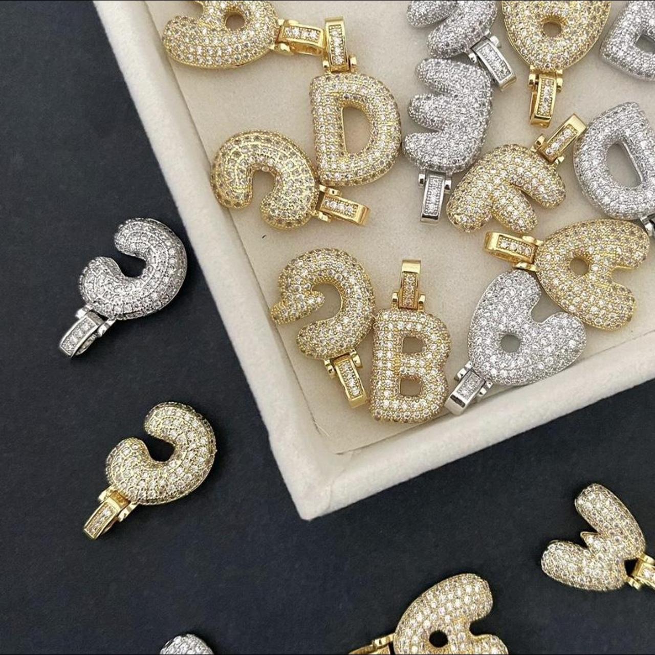 Custom initial bubble necklace in gold 🤎 Available... - Depop