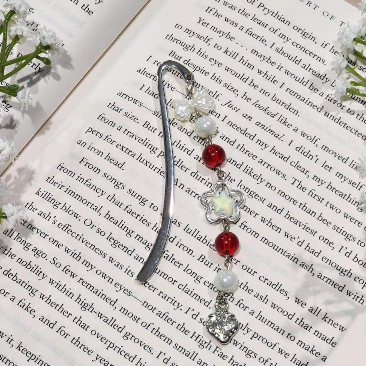 Cute handmade beaded metal strawberry-themed... | Depop