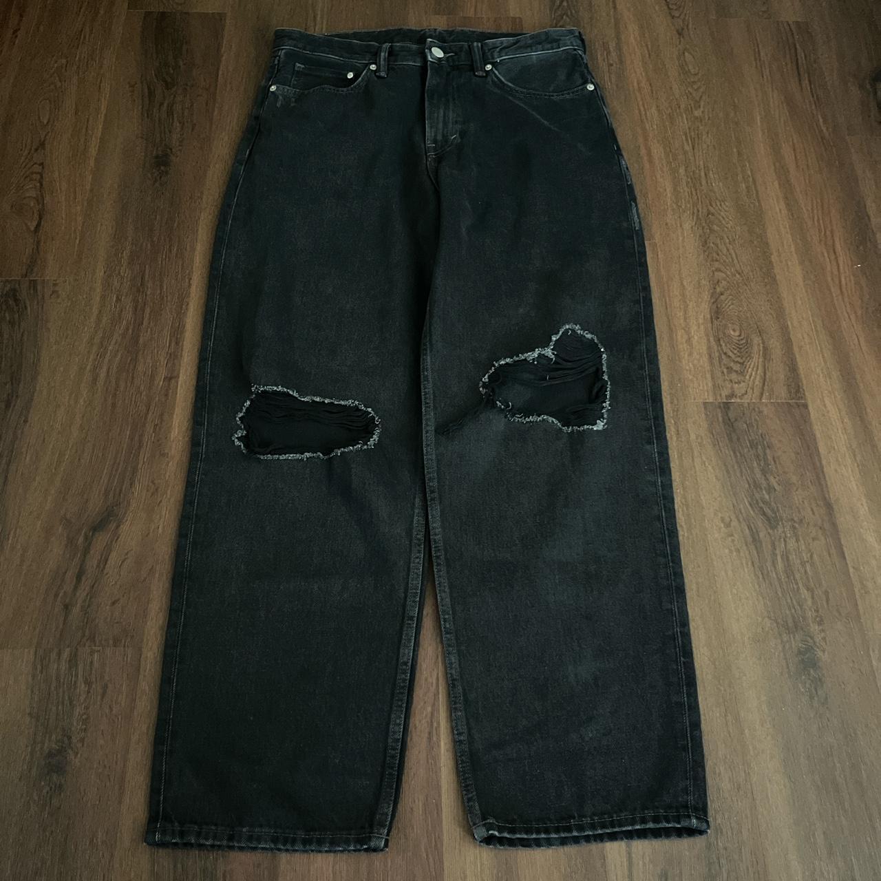 thrashed skater denim by sativaspit😸 crazy piece i... - Depop