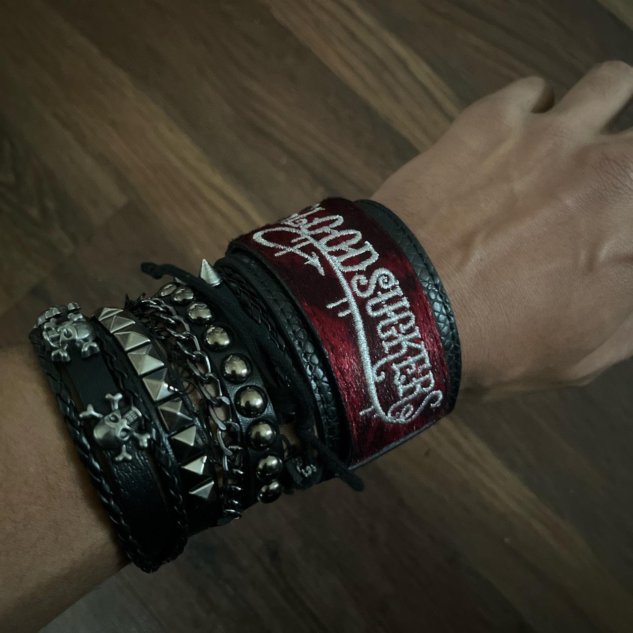 japanese leather Vamps “bloodsuckers “skull cuff... - Depop