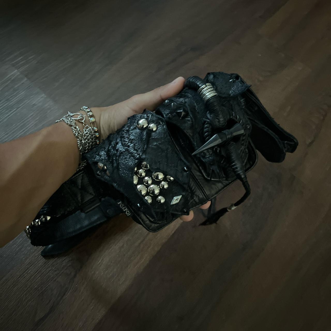 black and silver kmrii pouched n tassled bondage ... - Depop