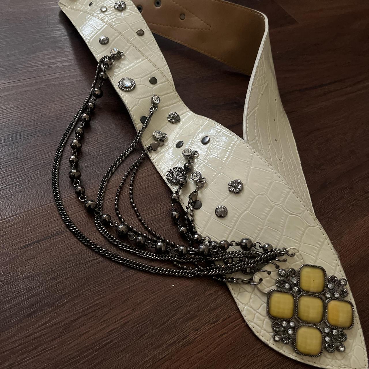 japanese studded and chained gyaru belt not much... - Depop