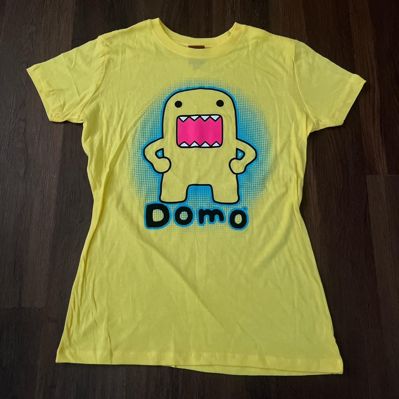vintage 2000s yellow domo scene shirt... - Depop