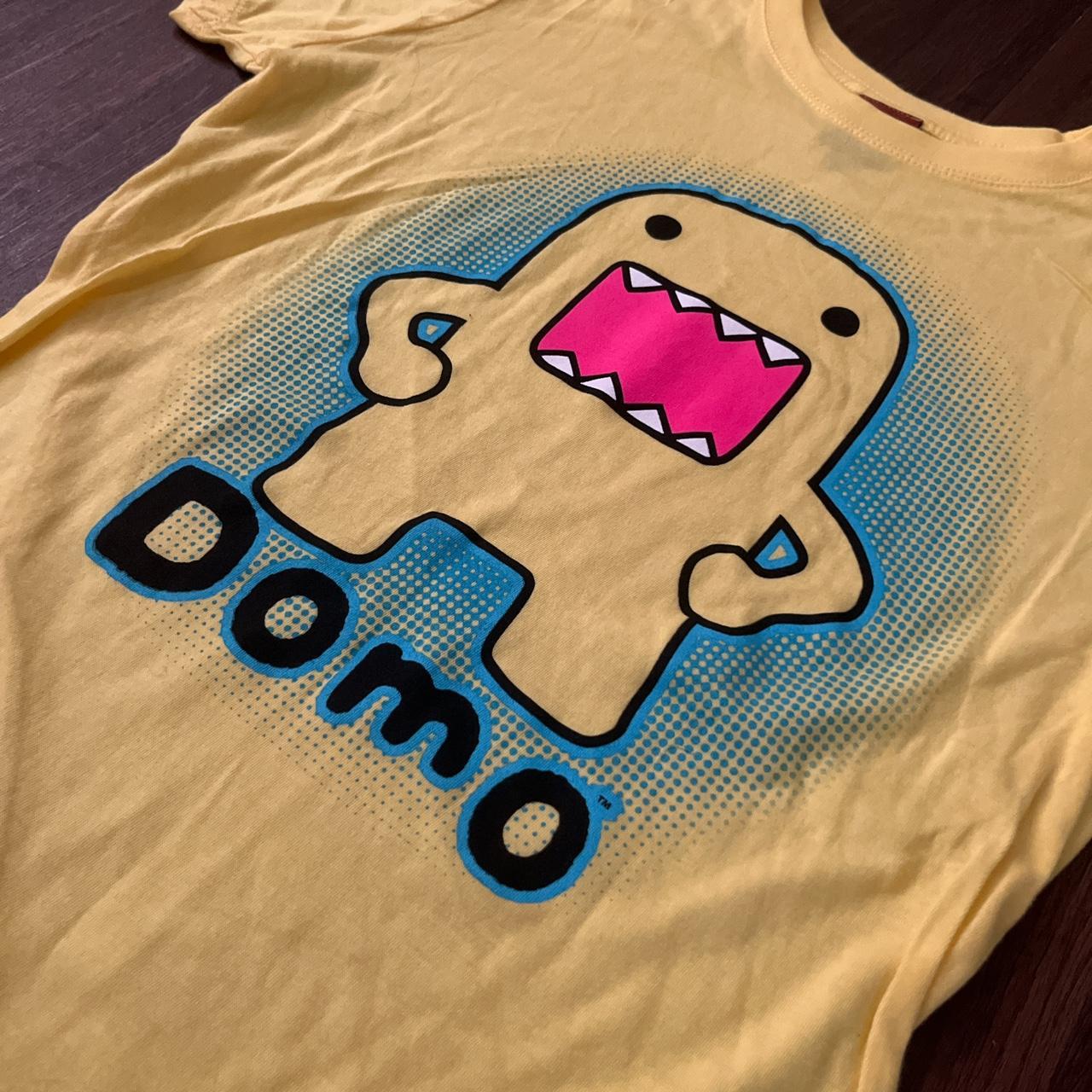vintage 2000s yellow domo scene shirt... - Depop