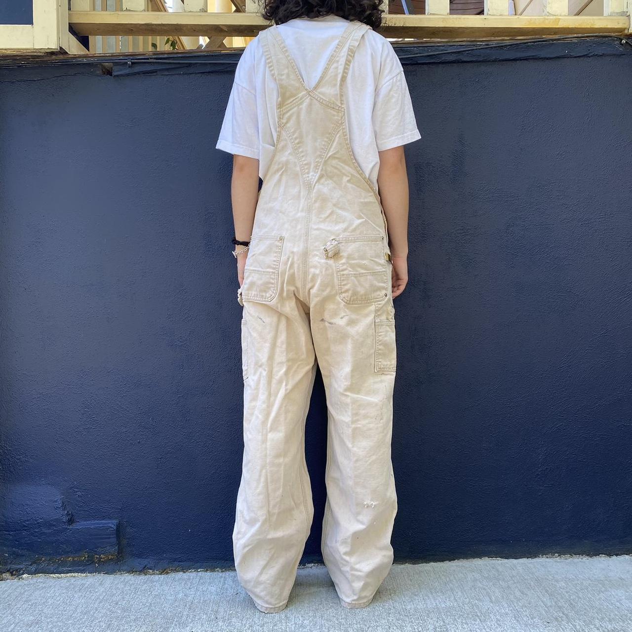 The coolest pair of tan/brown Carhartt overalls!!... - Depop