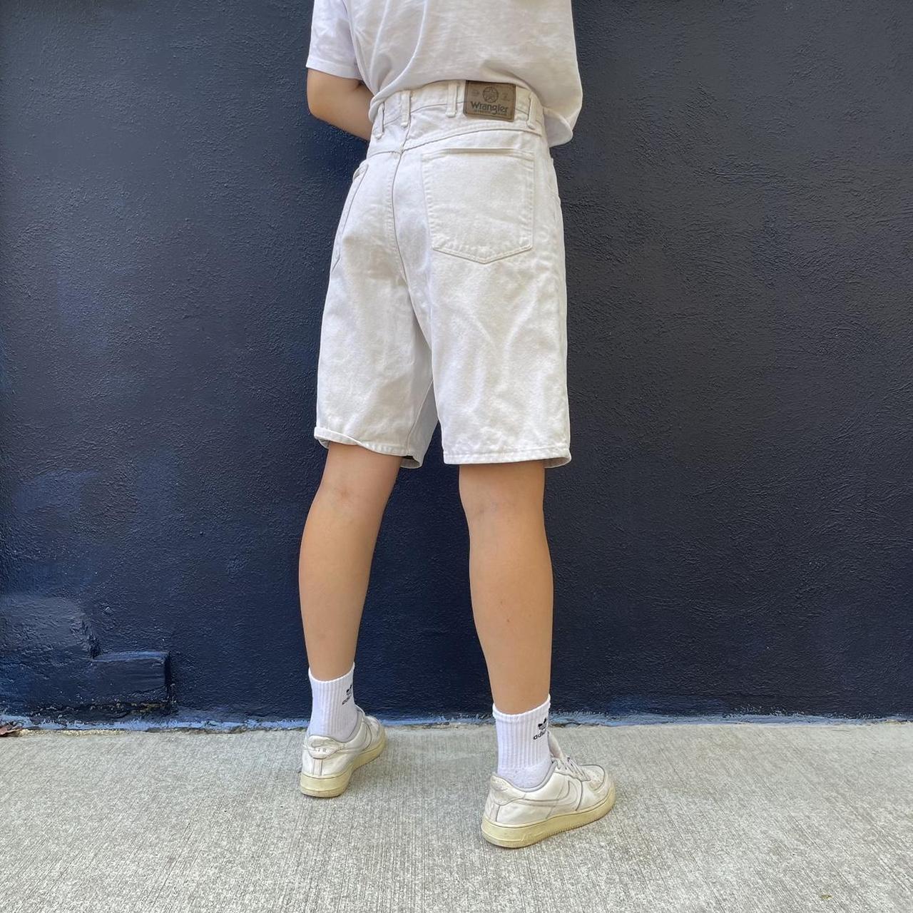 Super cool baggy white Wrangler jorts! These are so... - Depop