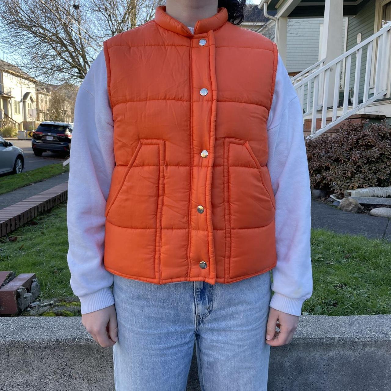 Super nice vintage puffy orange vest! This is so... | Depop