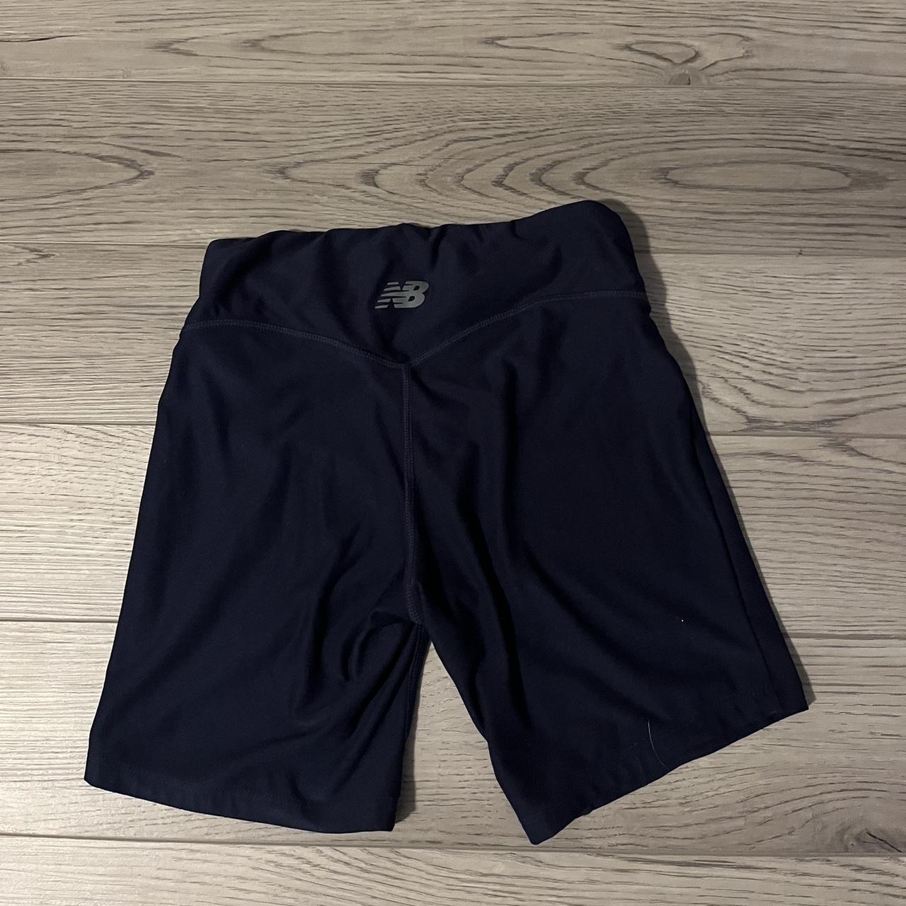 Navy New Balance Biker shorts!! - worn 3x - a... - Depop