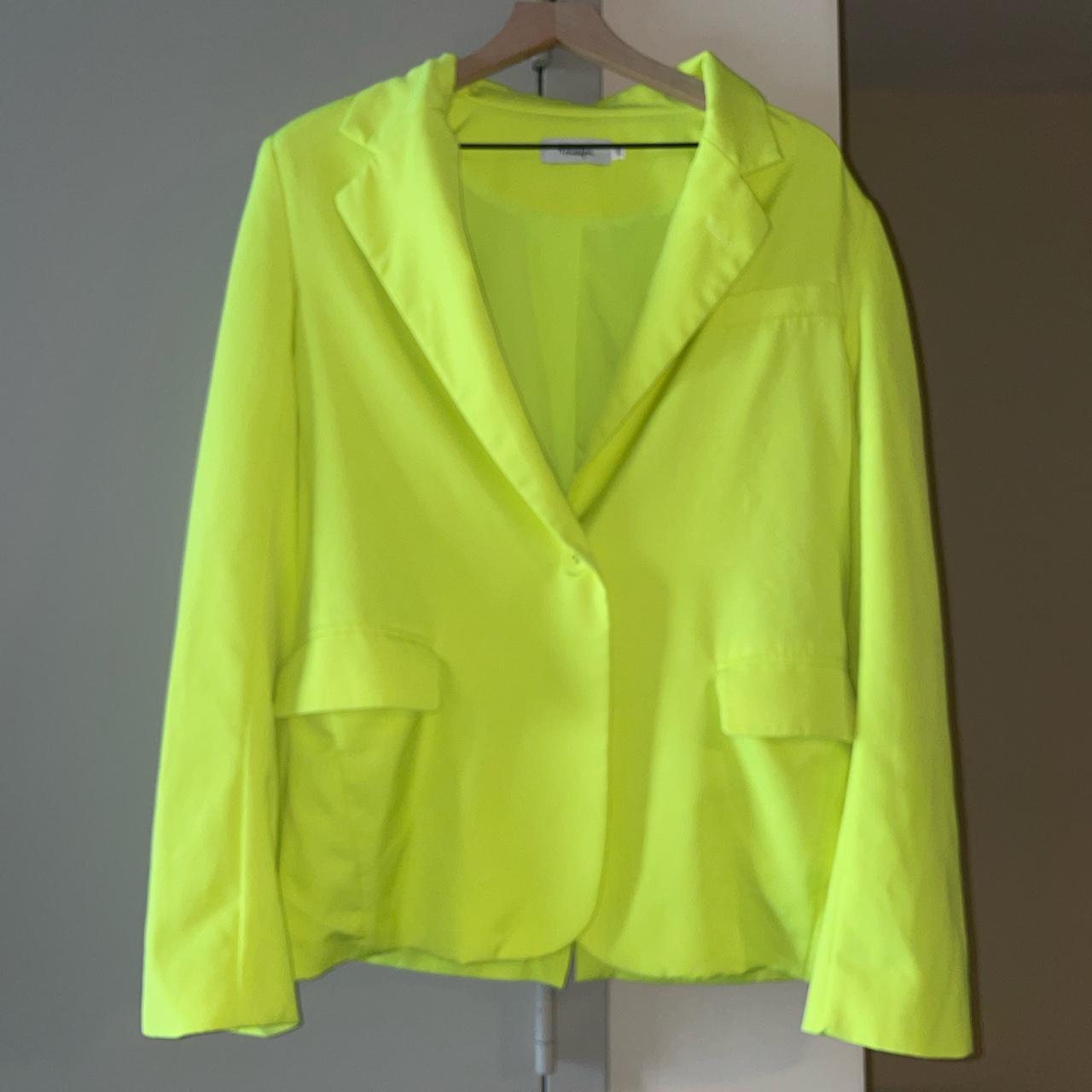 Hanifa neon yellow blazer. The blazer does have... - Depop
