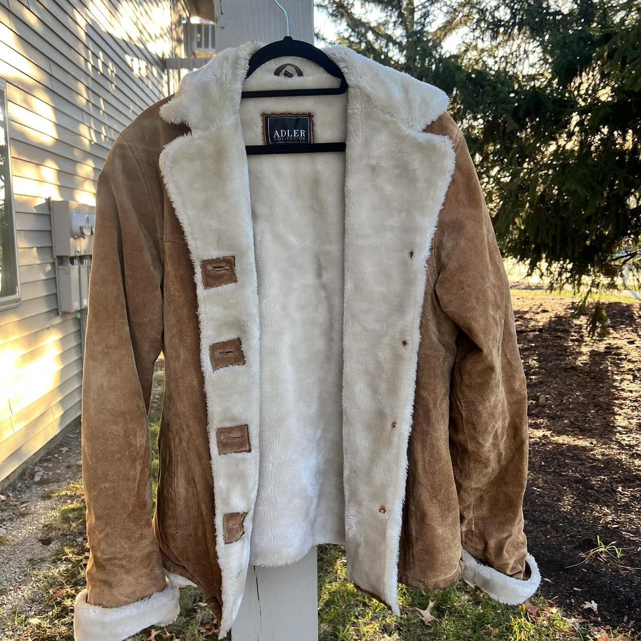 ADLER Collection Suede Leather Coat Size... - Depop