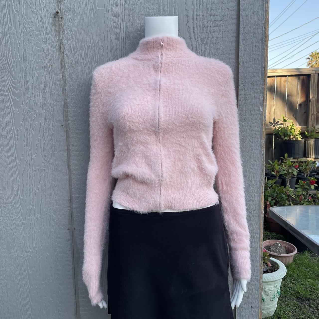 no boundaries pink fuzzy sweater cute pink fuzzy... | Depop