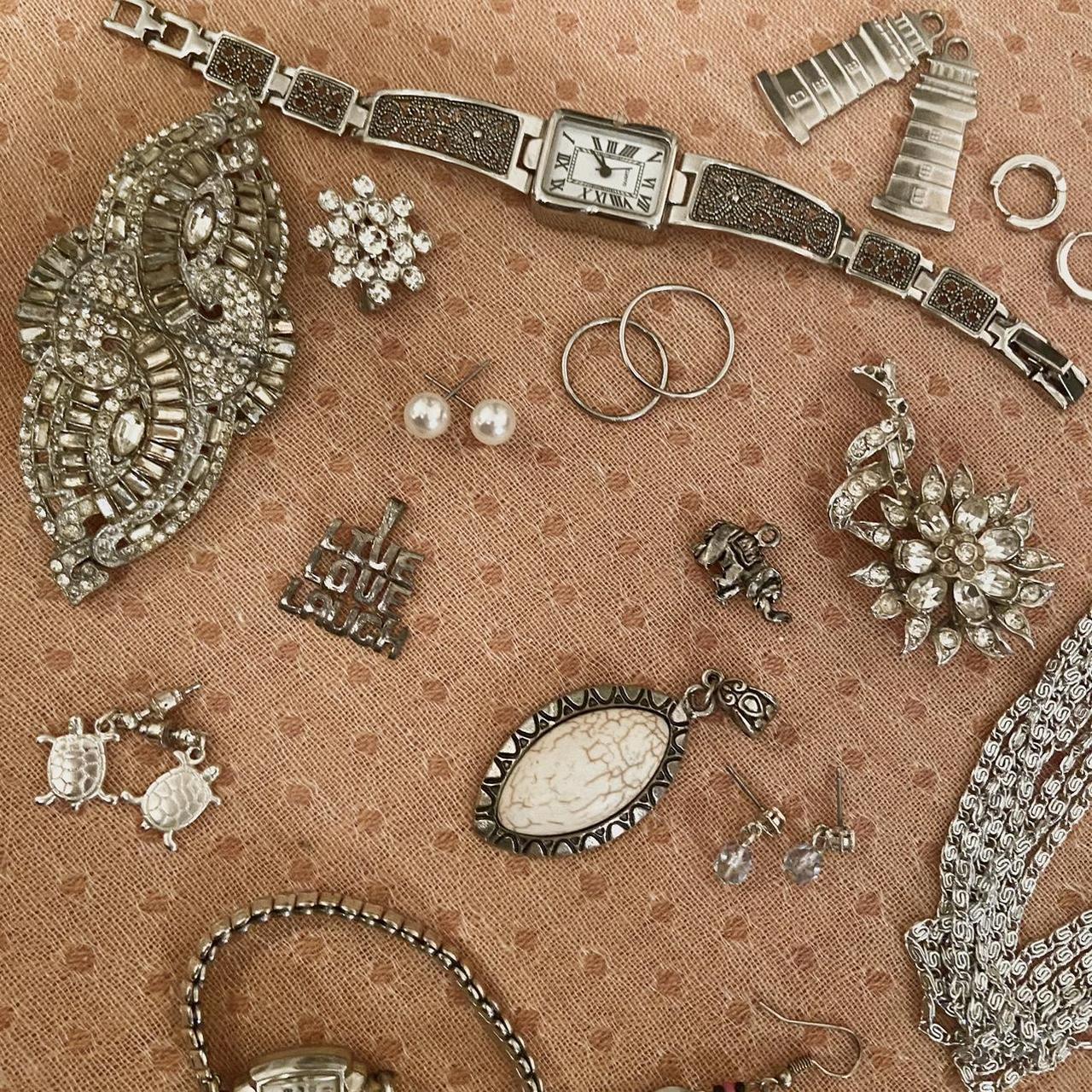 silver jewelry bundle -includes everything shown... - Depop