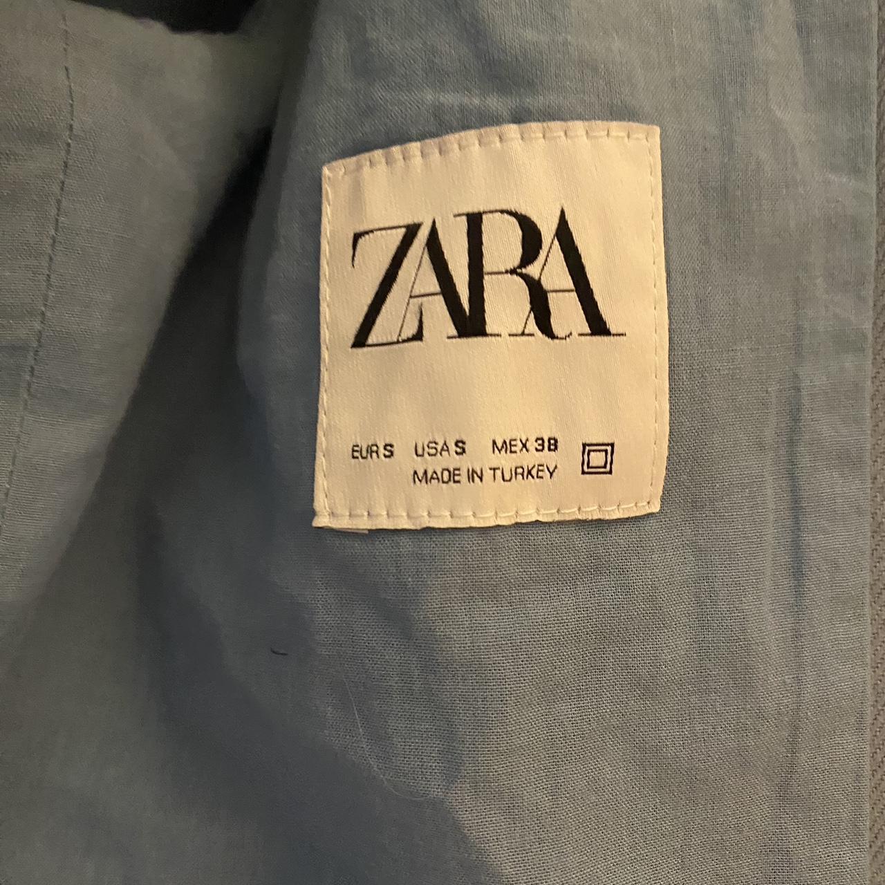 zara light blue workwear style jacket for men. 60s... - Depop